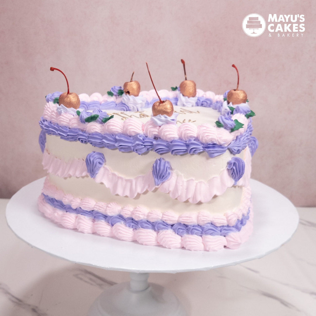 Cherry Blossom Heart Shaped Cake – Mayu's Cakes & Bakery