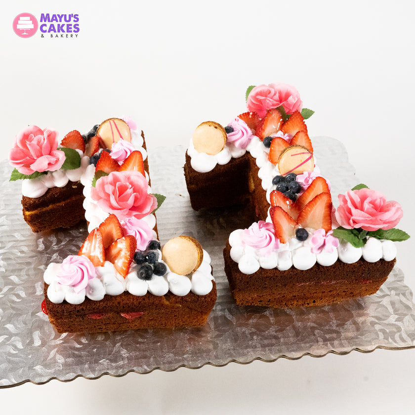 Berry Floral Number Cake – Mayu's Cakes & Bakery