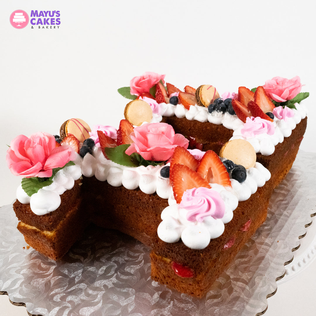 Berry Floral Number Cake – Mayu's Cakes & Bakery