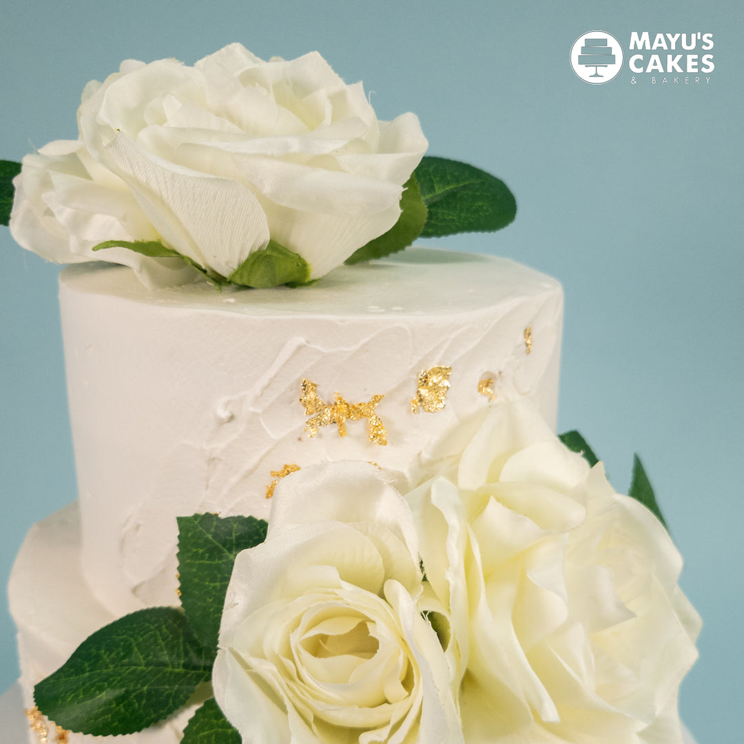 Elegant Two Tiers Cake – Mayu's Cakes & Bakery