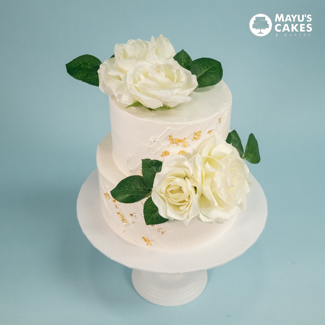 Elegant Two Tiers Cake – Mayu's Cakes & Bakery