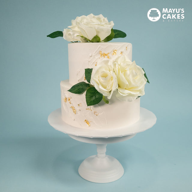 Elegant Two Tiers Cake – Mayu's Cakes & Bakery